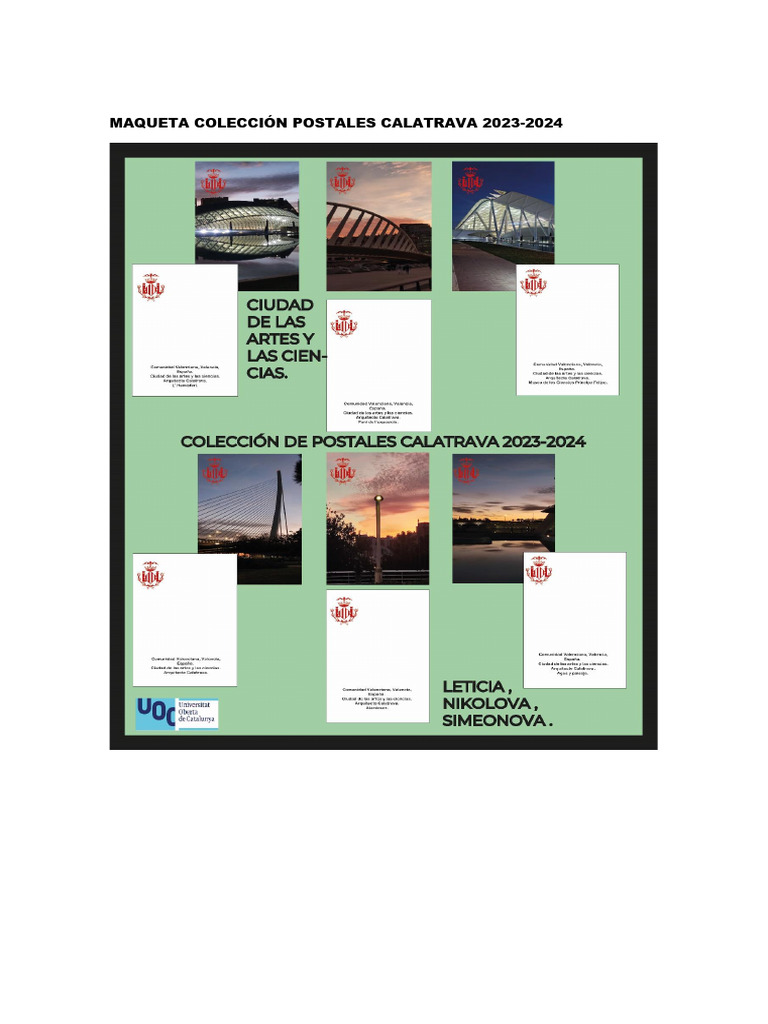Maqueta Colección Postales Calatrava | PDF