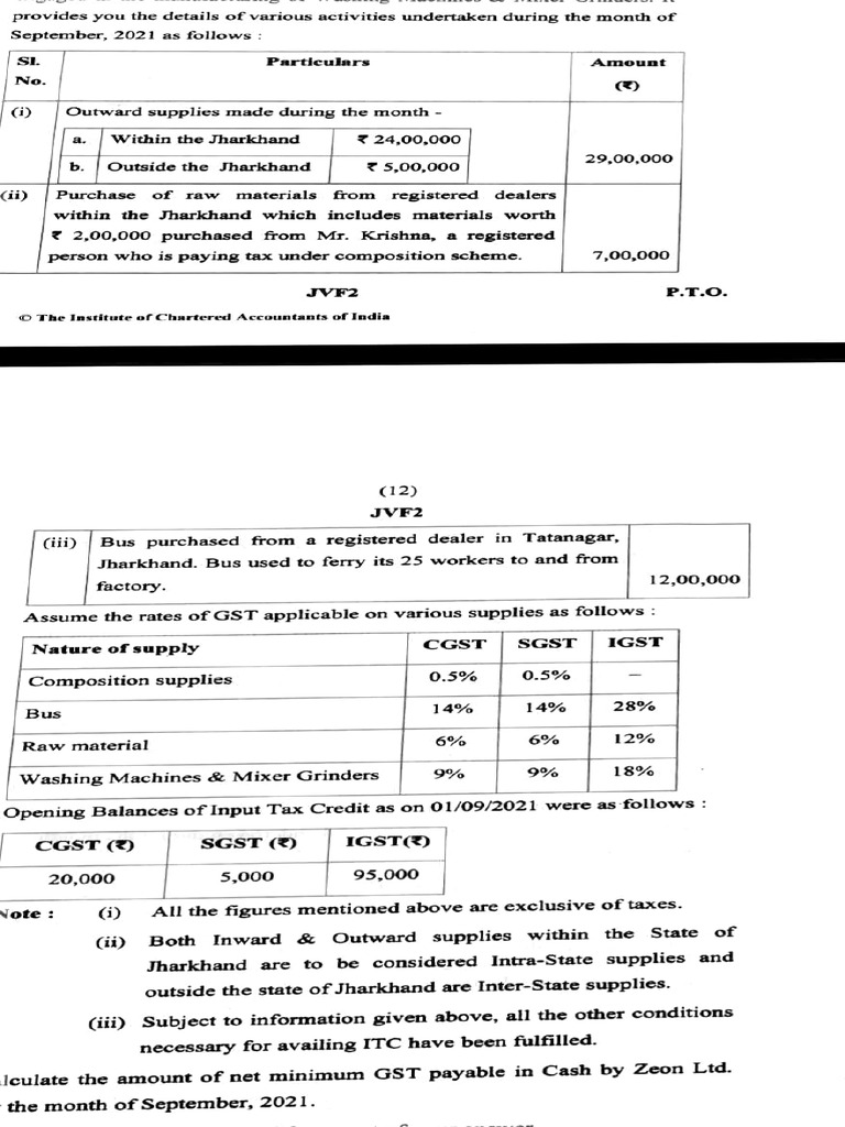 Worksheet Ques of GST 1 Ques | PDF | Taxes | Government Finances