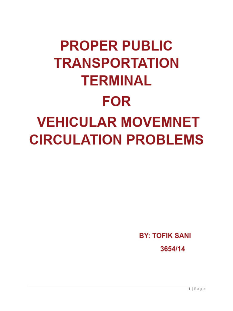 Efficient Design for Urban Transport Terminals | PDF | Transport ...