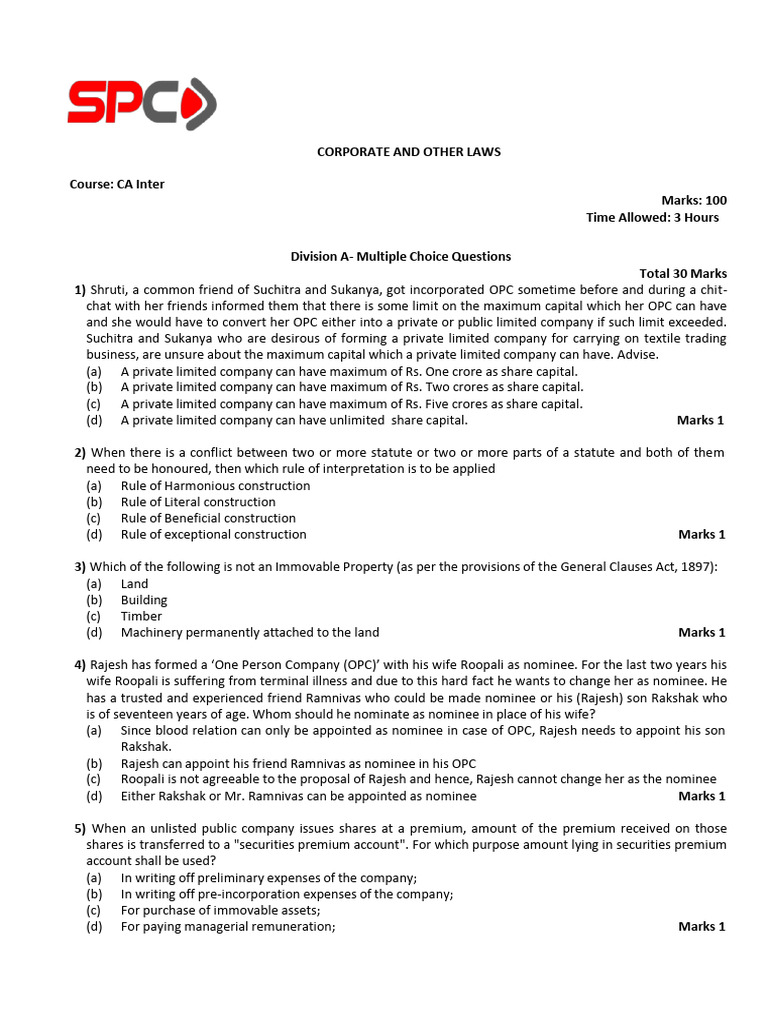 FT Law QP | PDF | Limited Company | Dividend