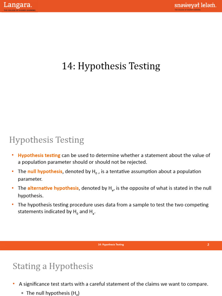 Understanding Hypothesis Testing Basics | PDF | Null Hypothesis ...