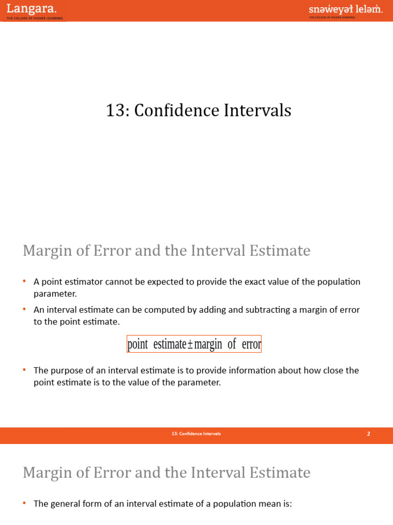 13 Confidence Intervals Pdf Confidence Interval Estimator