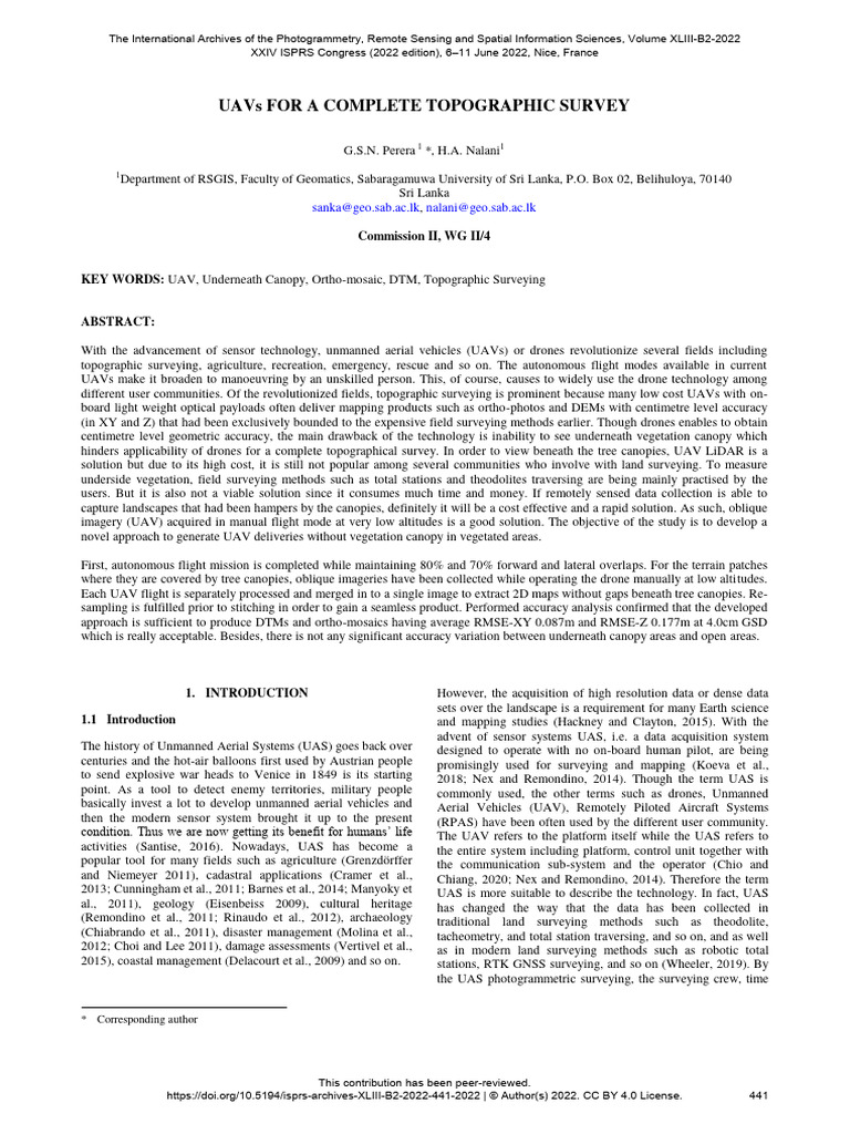 Uavs For A Complete Topographic Survey | PDF | Unmanned Aerial Vehicle | Topography