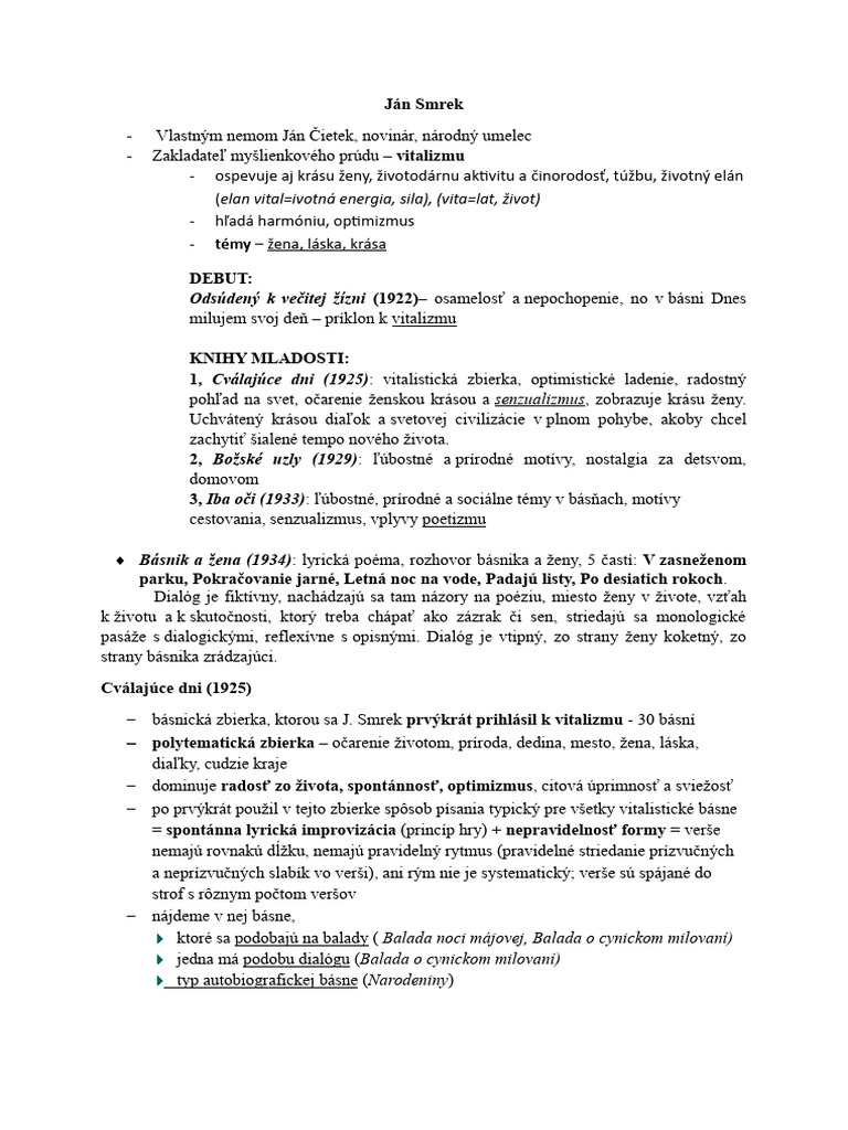 Ján Smrek, Dilong, Apollinaire | PDF