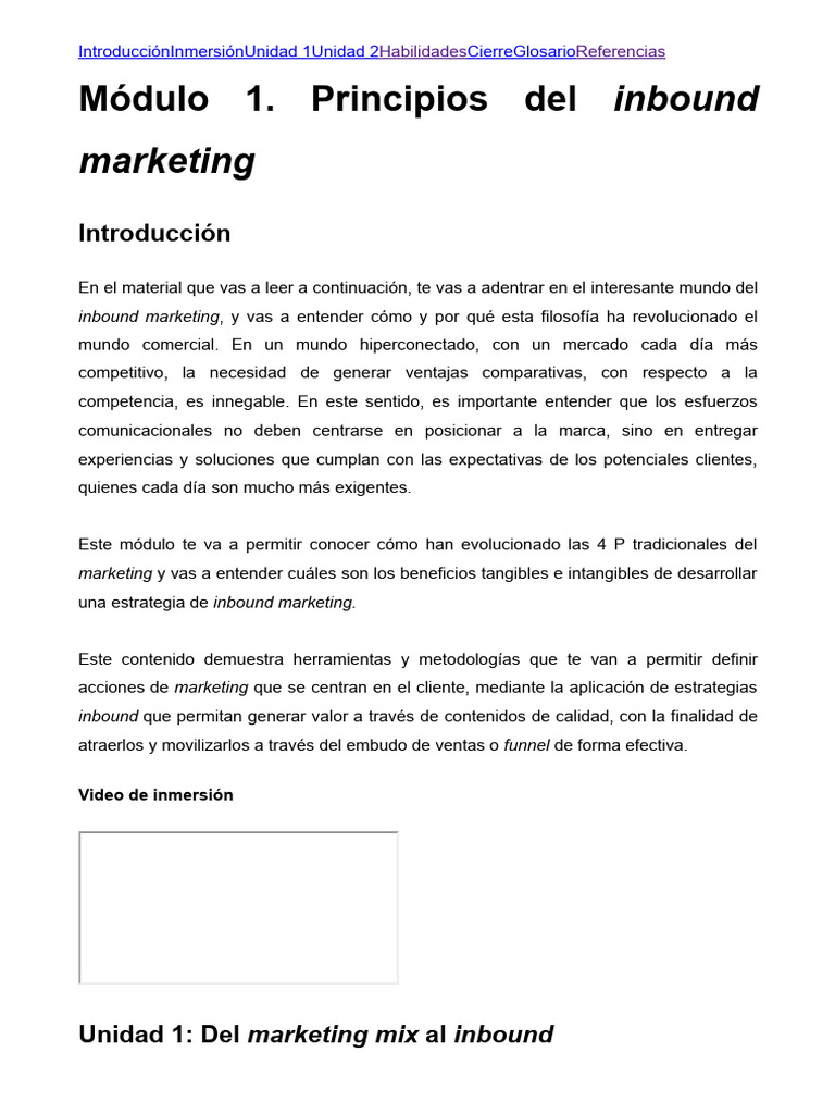 Modulo1 - Analisis Del Inbound Marketing | PDF | Marketing | Publicidad digital