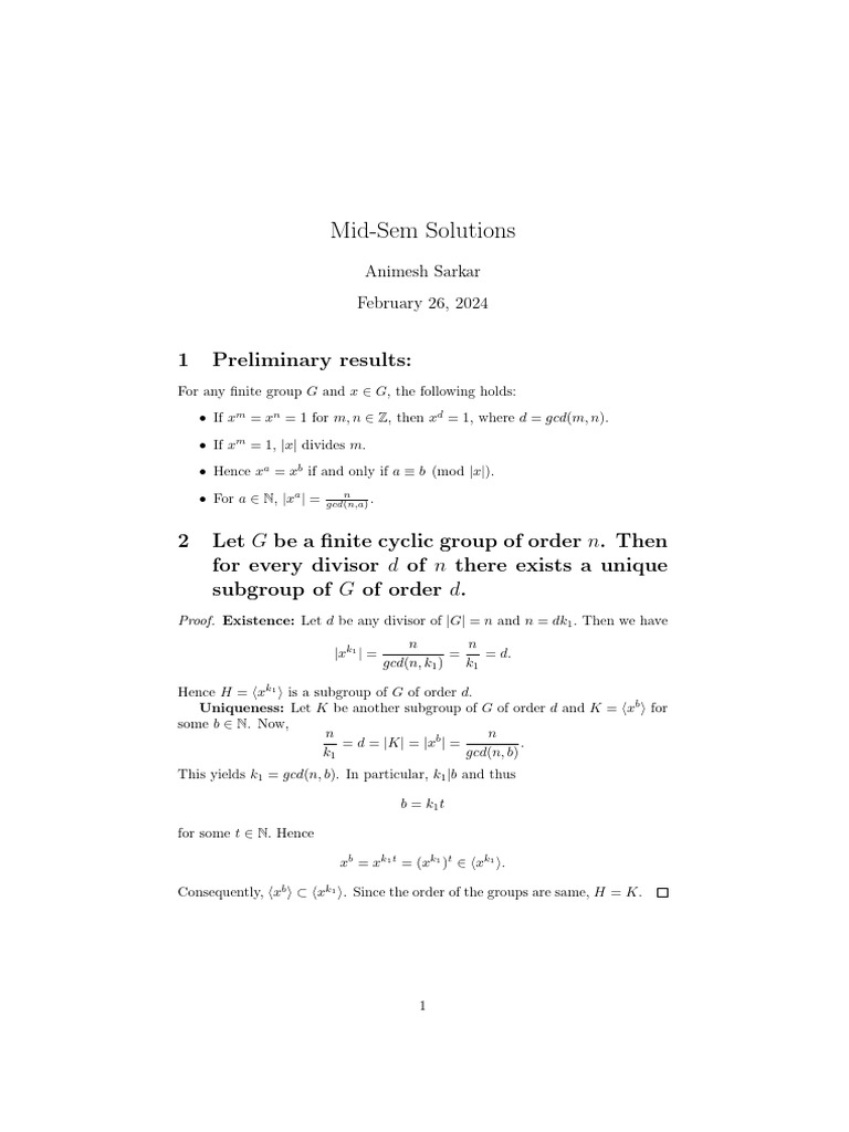 Mid Sem Solution 2024 Ma 111 Pdf