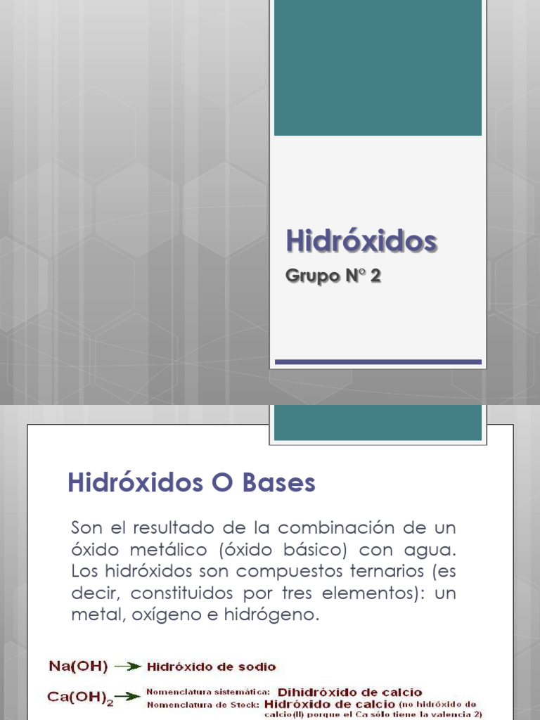 Hidroxidos | PDF | Hidróxido | Hidróxido de sodio