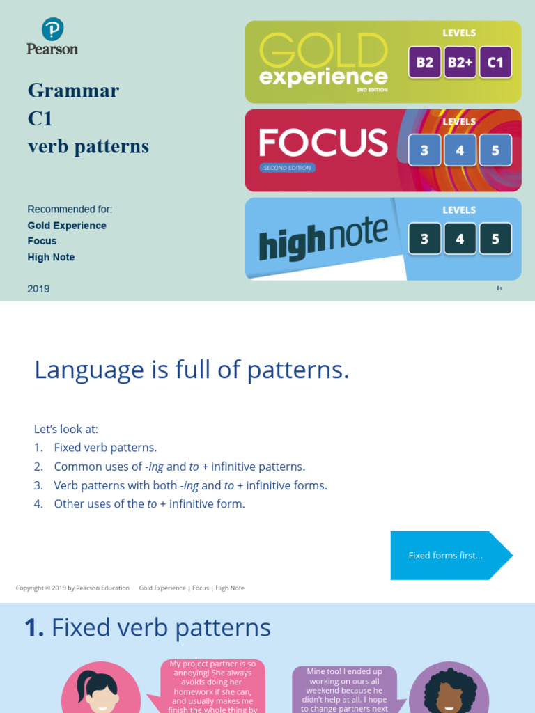 Grammar C1 - 2 Verb Patterns | Download Free PDF | Verb | Object (Grammar)