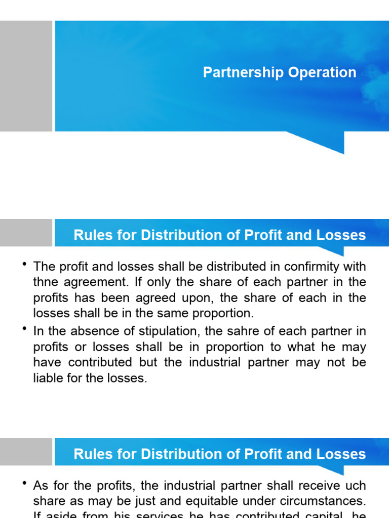 CH03 Partnership Operation | Download Free PDF | Partnership | Private ...