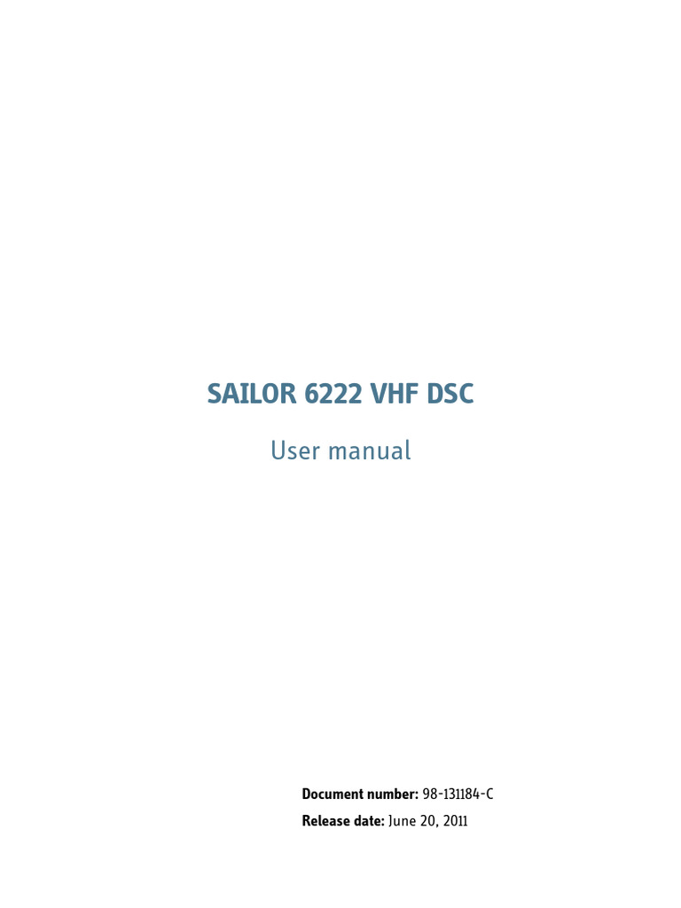 VHF DSC Sailor 6222 | PDF | Radio | Antenna (Radio)