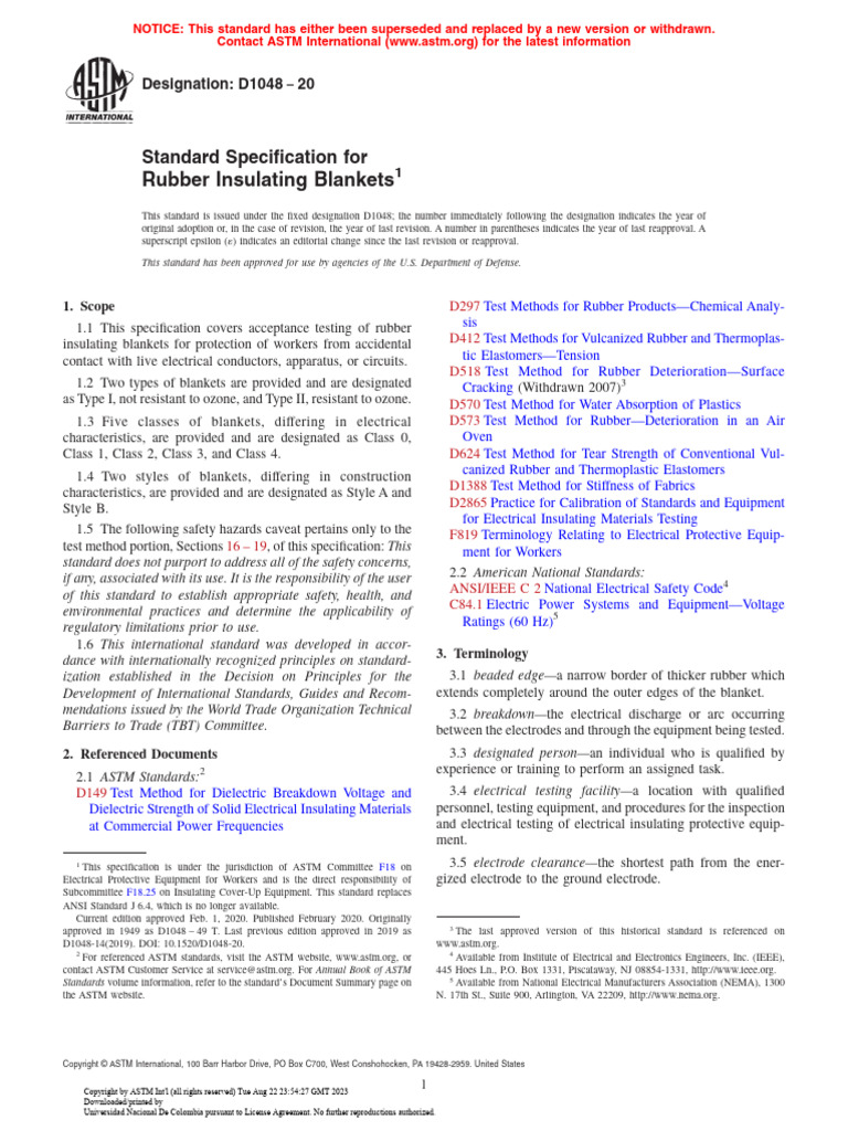 Astm D1048-20 | PDF | Electrical Breakdown | Insulator (Electricity)