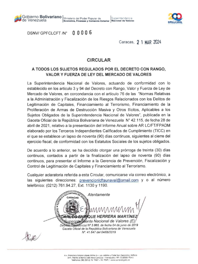 Circular 00006-2024 Sunaval | PDF