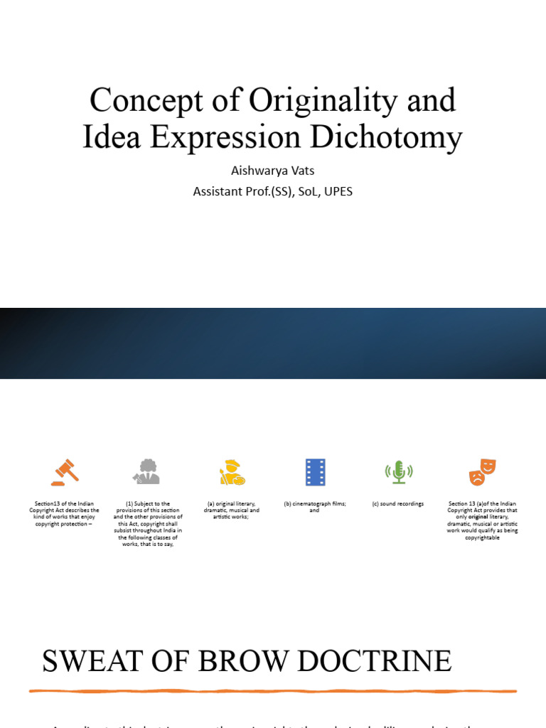Concept of Originality and Idea Expression Dichotomy | PDF | Copyright ...