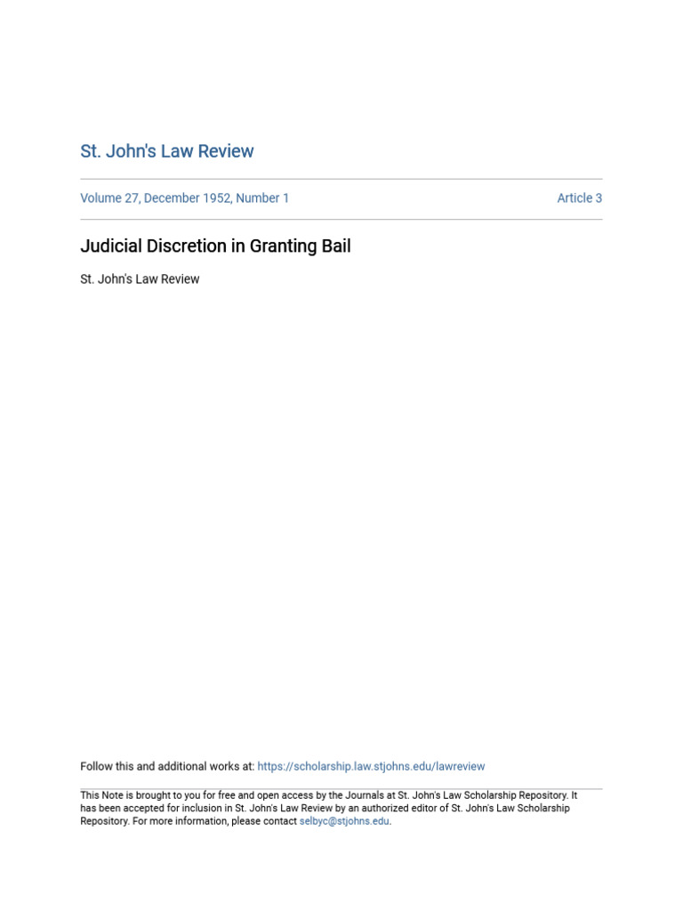 Judicial Discretion in Bail | PDF | Bail | Arraignment