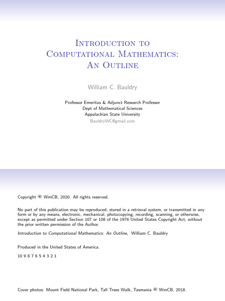 Introduction To Computational Mathematics - An Outline | Download Free ... Introduction To Computational Mathematics - An Outline | Download Free ...