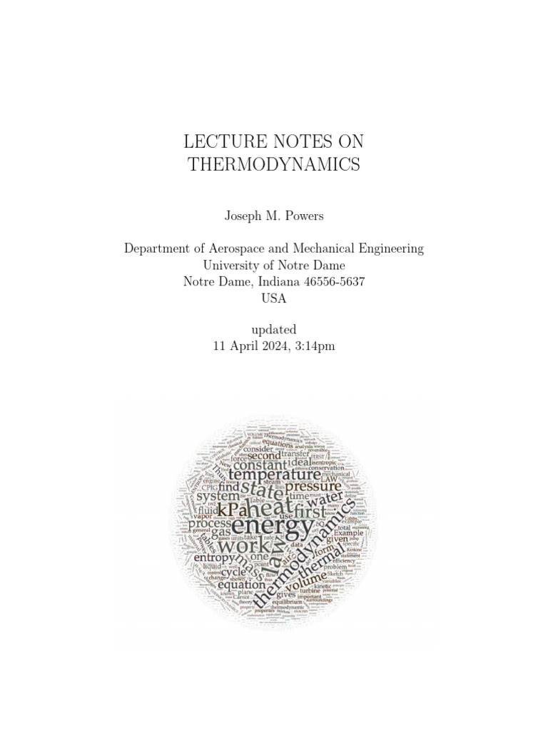 Thermodynamics Lecture Notes | PDF | Thermodynamics | Heat