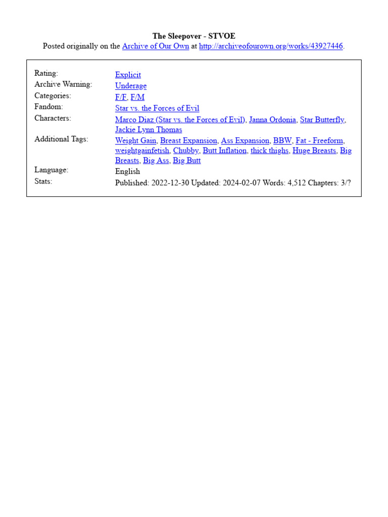 The Sleepover - STVOE | PDF