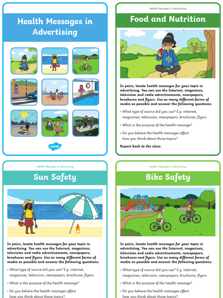 au-he-6-health-messages-in-advertising---topic-discussion-cards | PDF ...