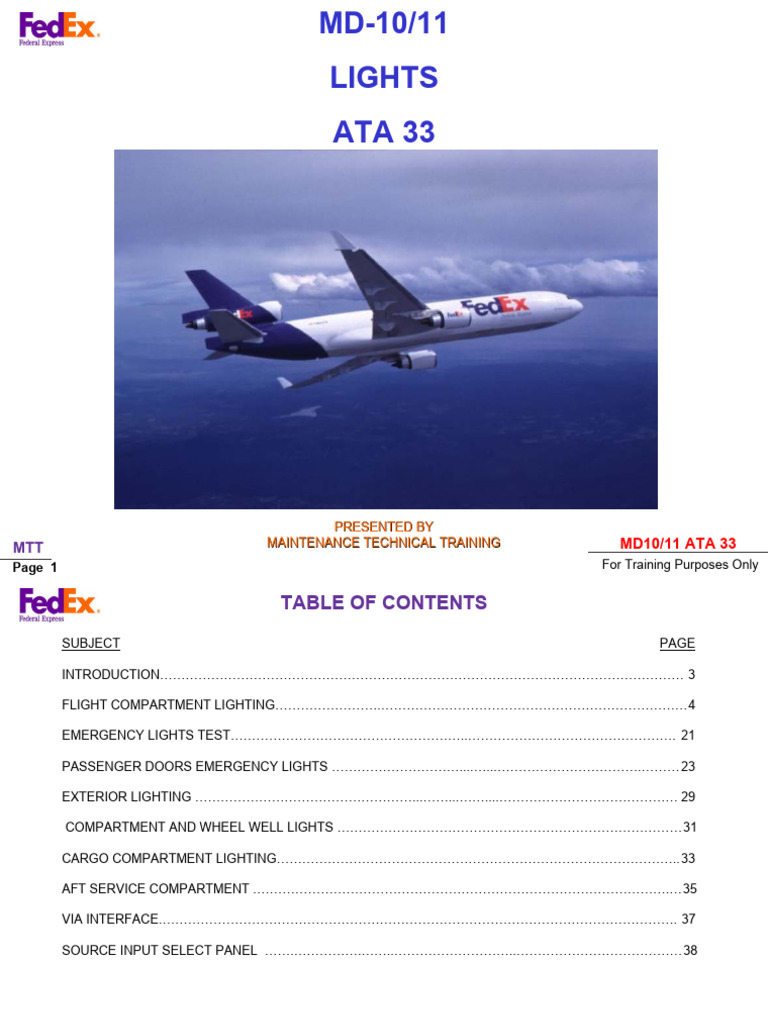 7 ATA 33 Lights | PDF | Aviation | Aircraft