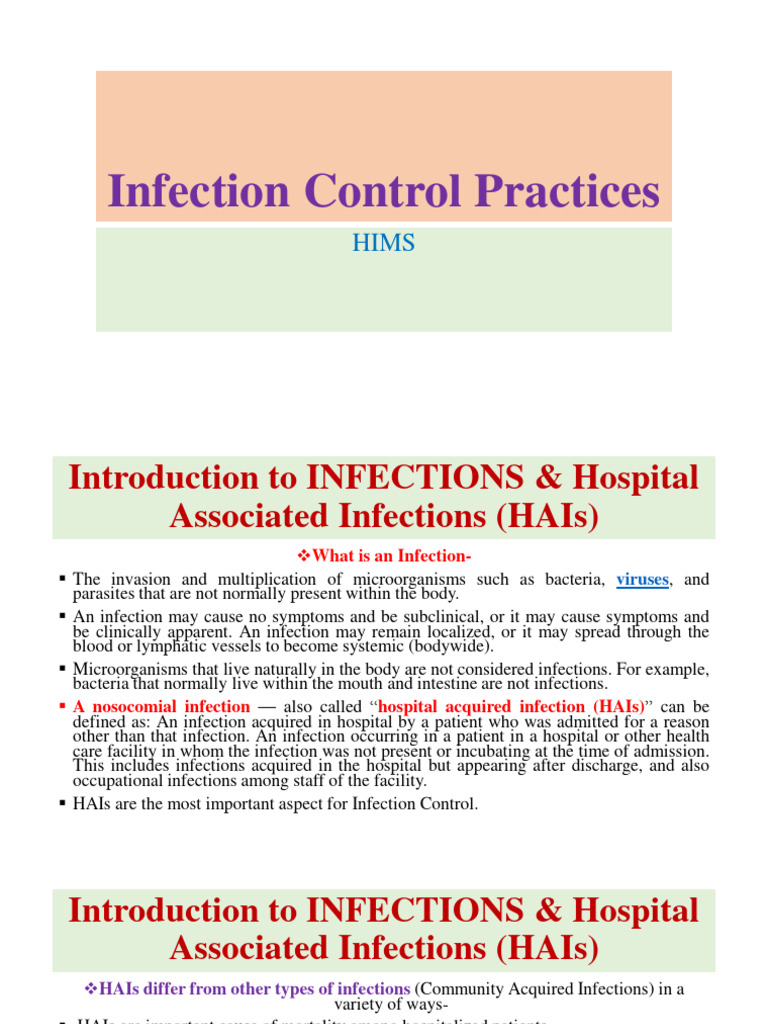 Infection Control Practices-1 (Autosaved) | PDF | Hand Washing | Infection