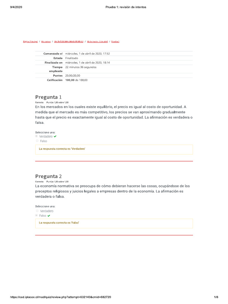 Prueba 1 Economia | PDF