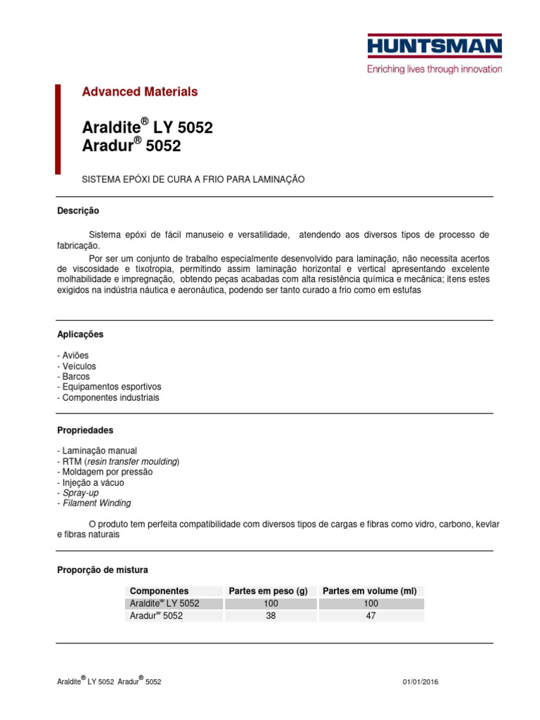 Araldite LY 5052 Aradur 5052 Latam PT | PDF | Epóxi | Embalagem e rotulagem