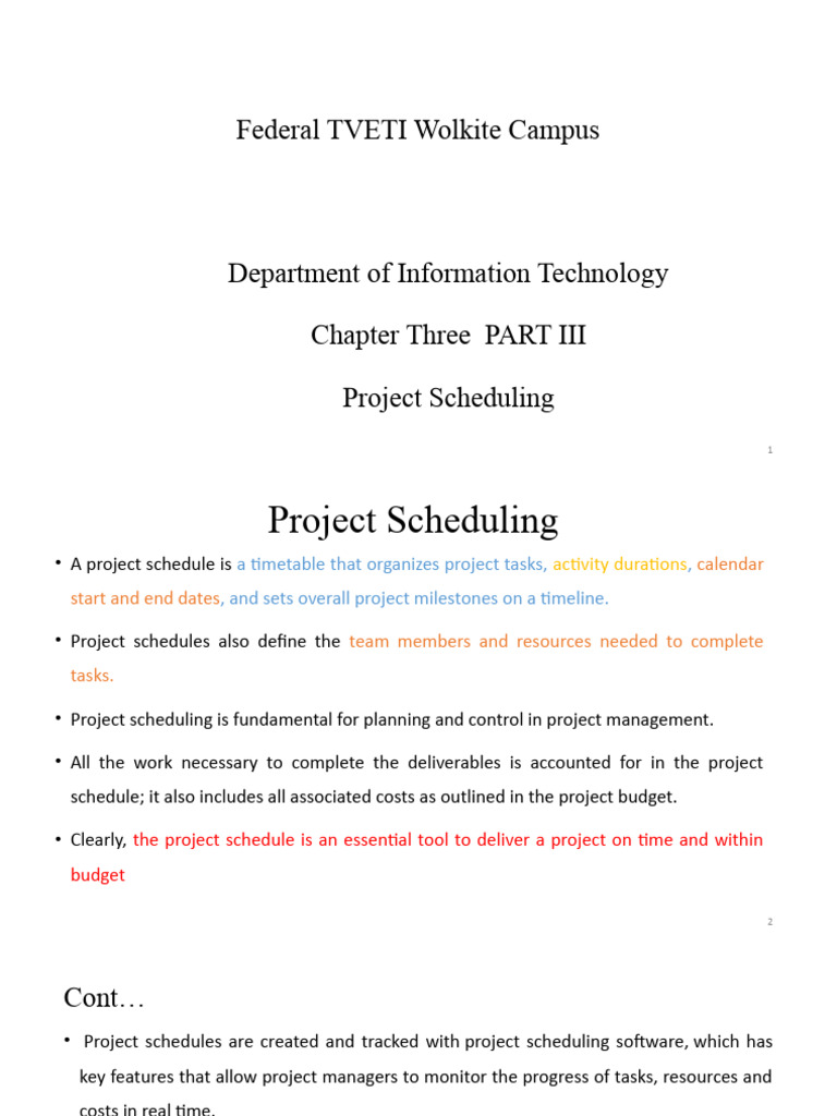 Project Scheduling Essentials Guide | PDF | Project Management