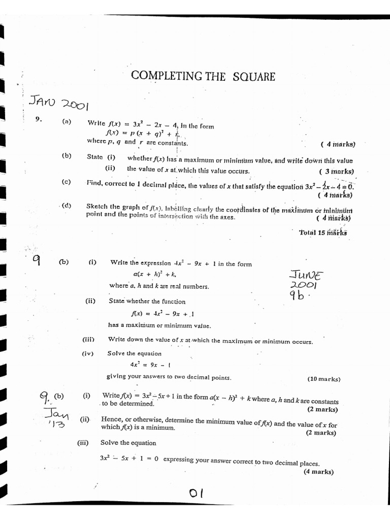 Completing The Square | PDF