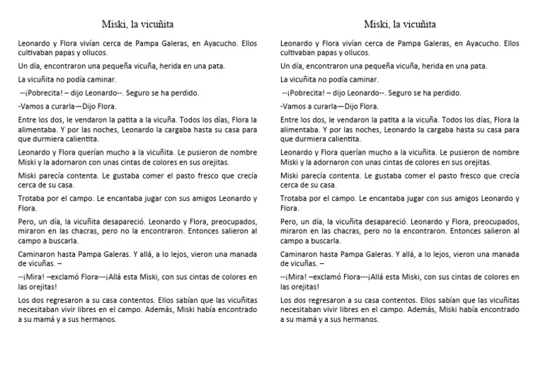 Miski, la vicuñita rescatada | PDF