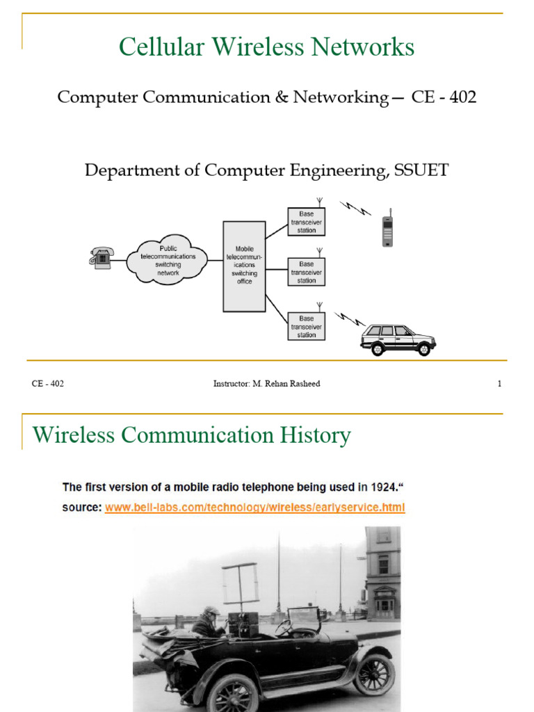Cellular Wireless Networks | PDF | Cellular Network | Gsm