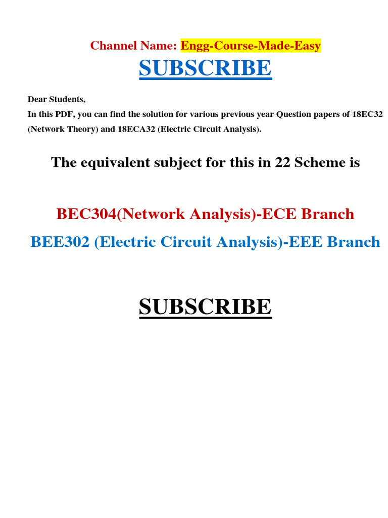 Na (Bec304) +eca (Bee302) | PDF | Electrical Network | Network Analysis (Electrical Circuits)