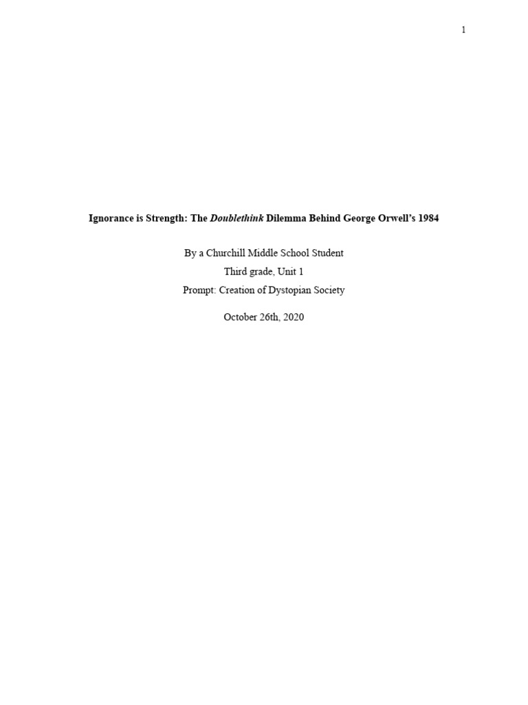 Ignorance Is Strength - The Doublethink Dilemma Behind George Orwell's ...