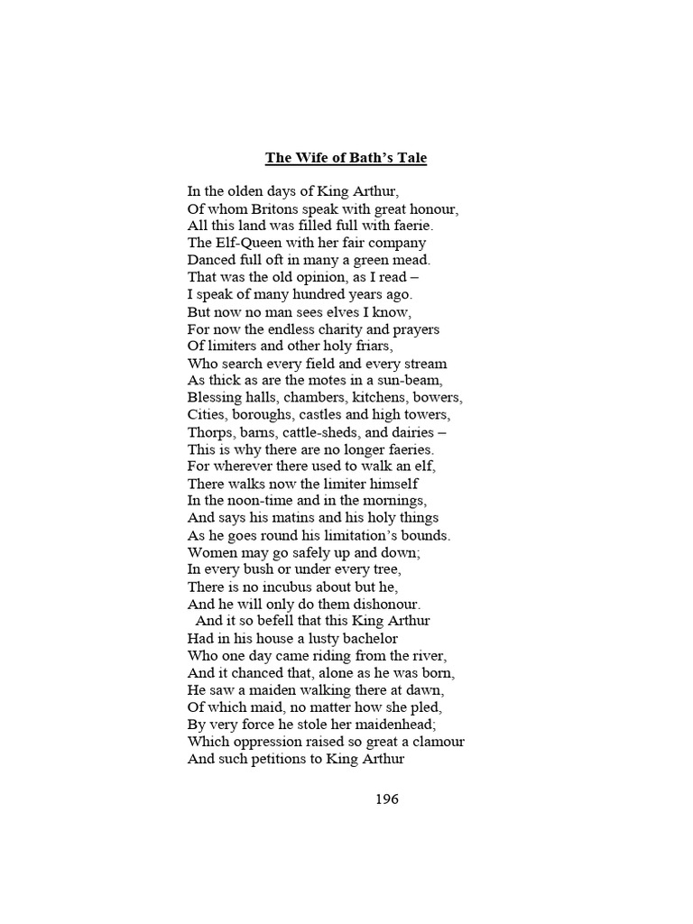 Modern English: Wife of Bath's Tale | PDF