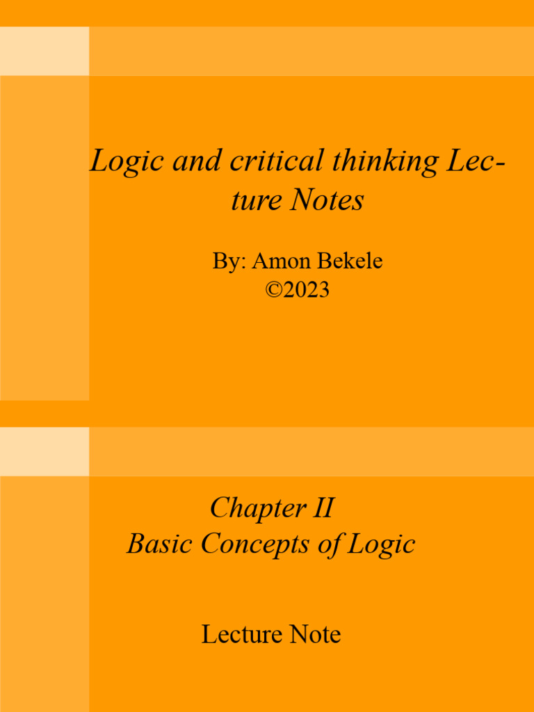 Critical Thinking PPT Lecture Notes II-V | PDF | Argument | Fallacy