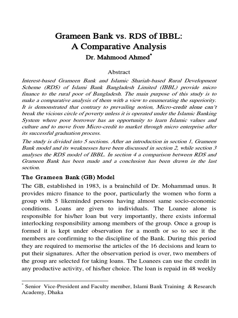 Grameen Bank vs. RDS of IBBL | PDF | Grameen Bank | Microcredit