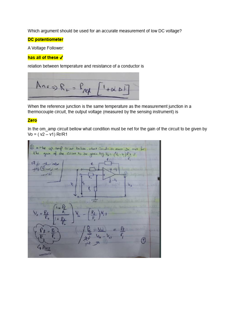 Accurate Measurement of Low DC Voltage | PDF | Resistor | Analog To ...