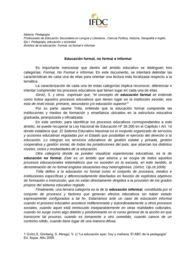 Educacion_formal_no_formal_e_informal (2) | PDF | Pedagogía | Educación ...