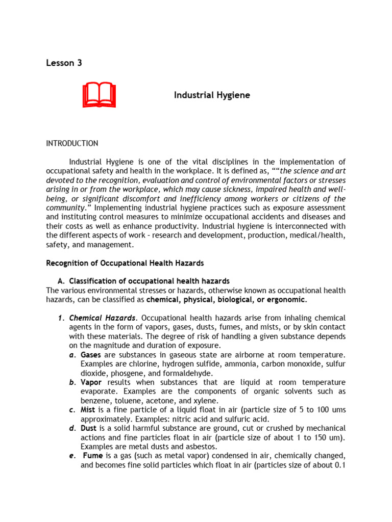 Industrial Hygiene | Download Free PDF | Occupational Hygiene | Hazards