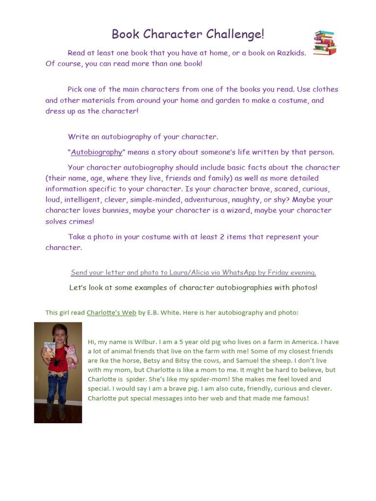 Book Character Challenge | PDF | Harry Potter