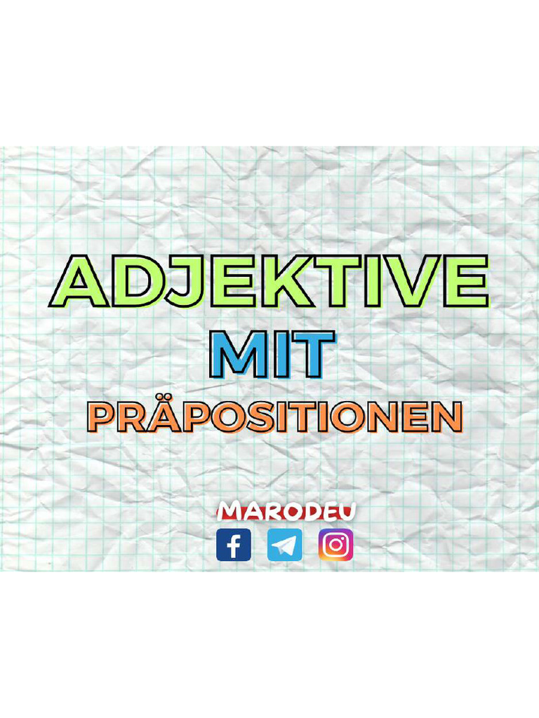 Adjektive Mit Präpositionen | PDF