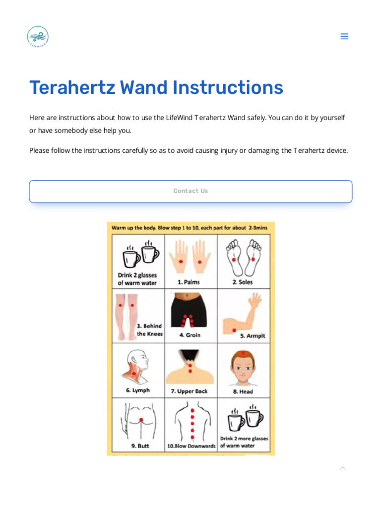 Terahertz Wand Instructions - LifeWind | PDF | Water | Common Cold