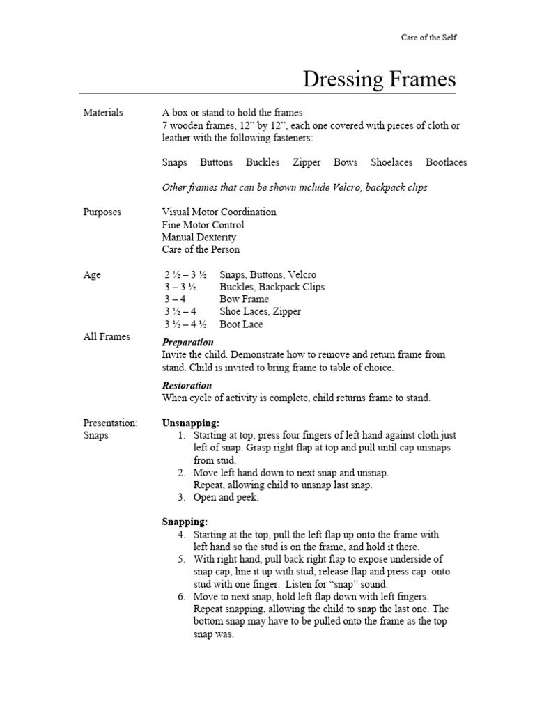 Dressing Frames Presentations | PDF