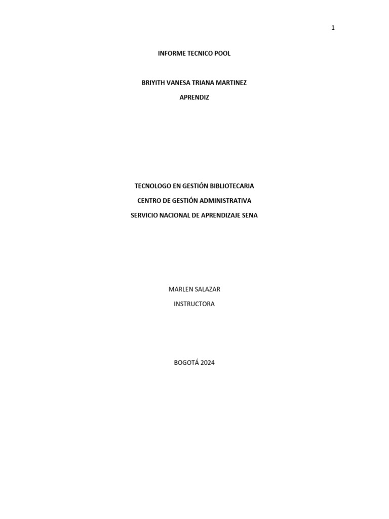 Ejemplo de informe tecnico | PDF | Bibliotecas