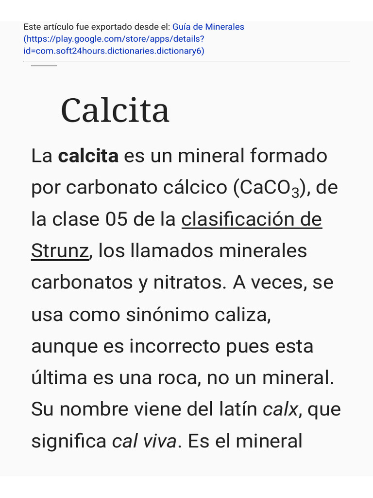 Guía de Minerales Calcita | PDF | Calcita | Materiales naturales