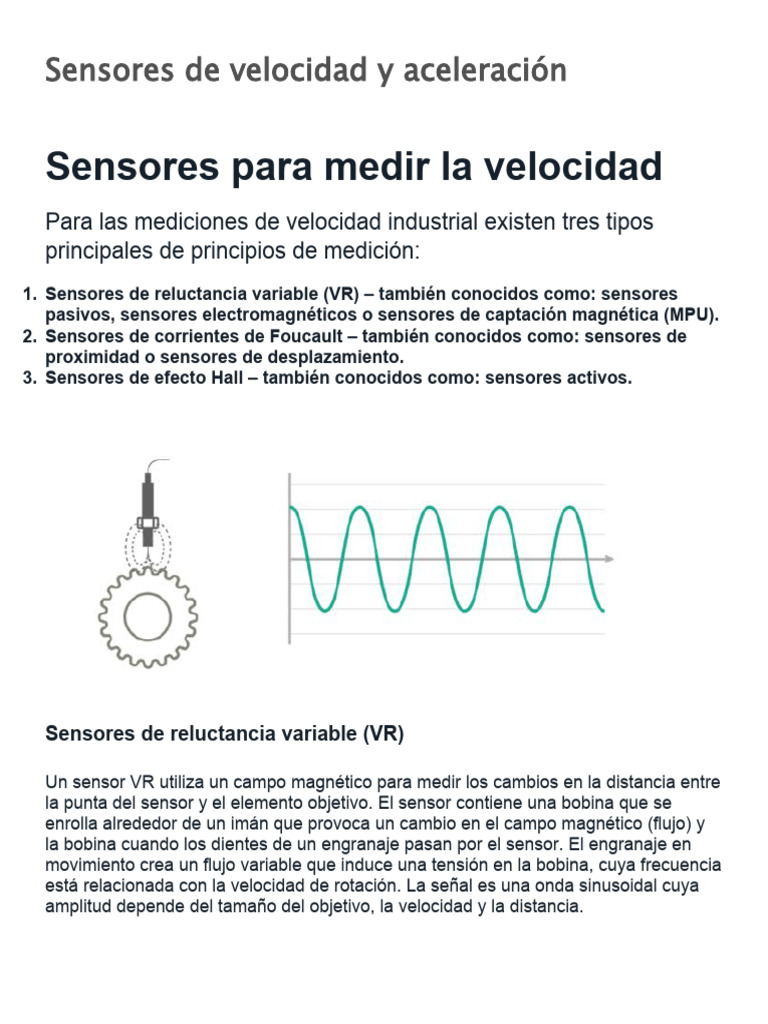 Sensores de Velocidad y | PDF | Sensor | Corriente eléctrica