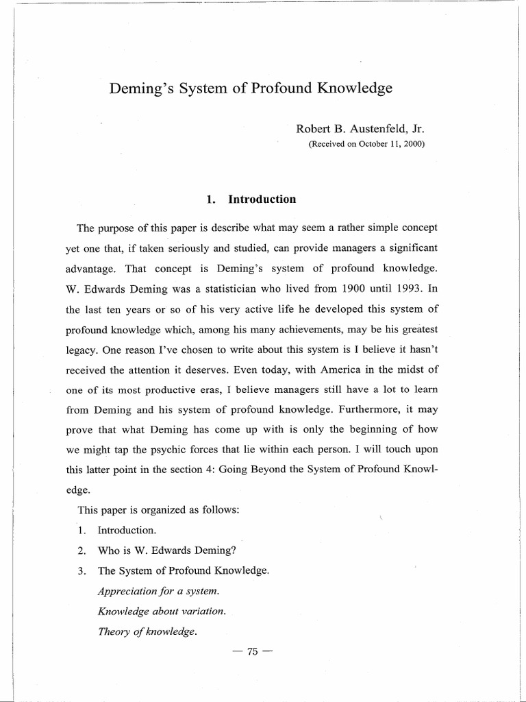 Deming 1 | PDF