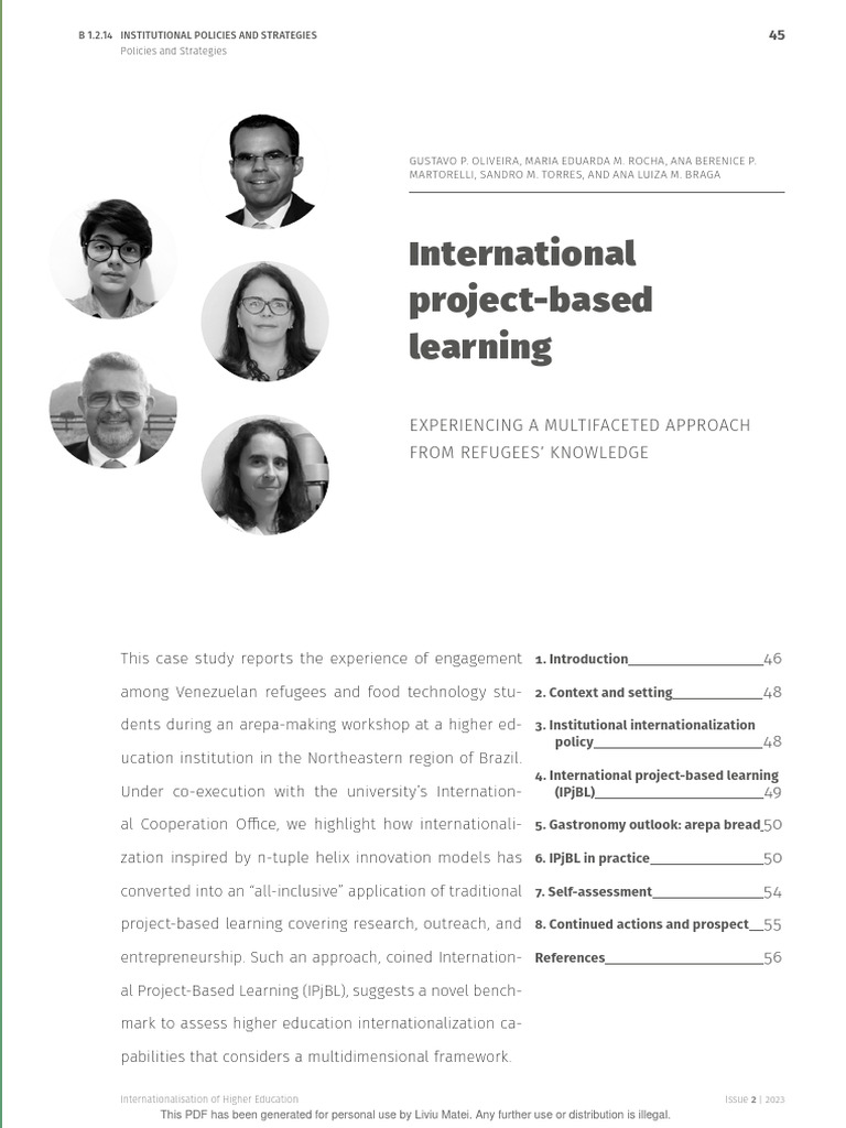 INT B International Project-Based Learning 19241 | PDF | Internationalization