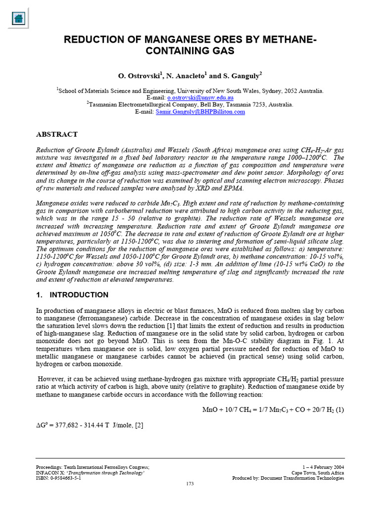 reduction of manganese | PDF | Redox | Manganese