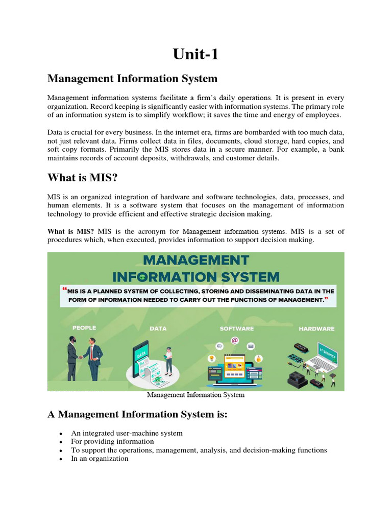 Unit-1 ISM | PDF | Management Information System | Information
