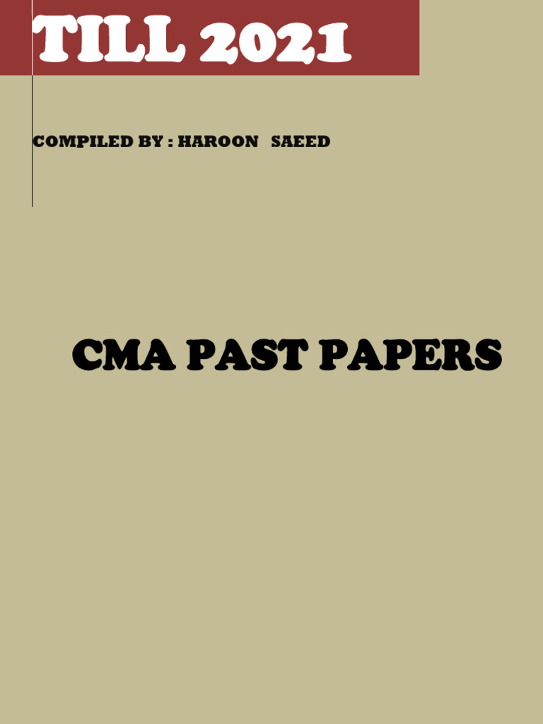 Cma Updated Past Papers | Download Free PDF | Labour Economics | Cost
